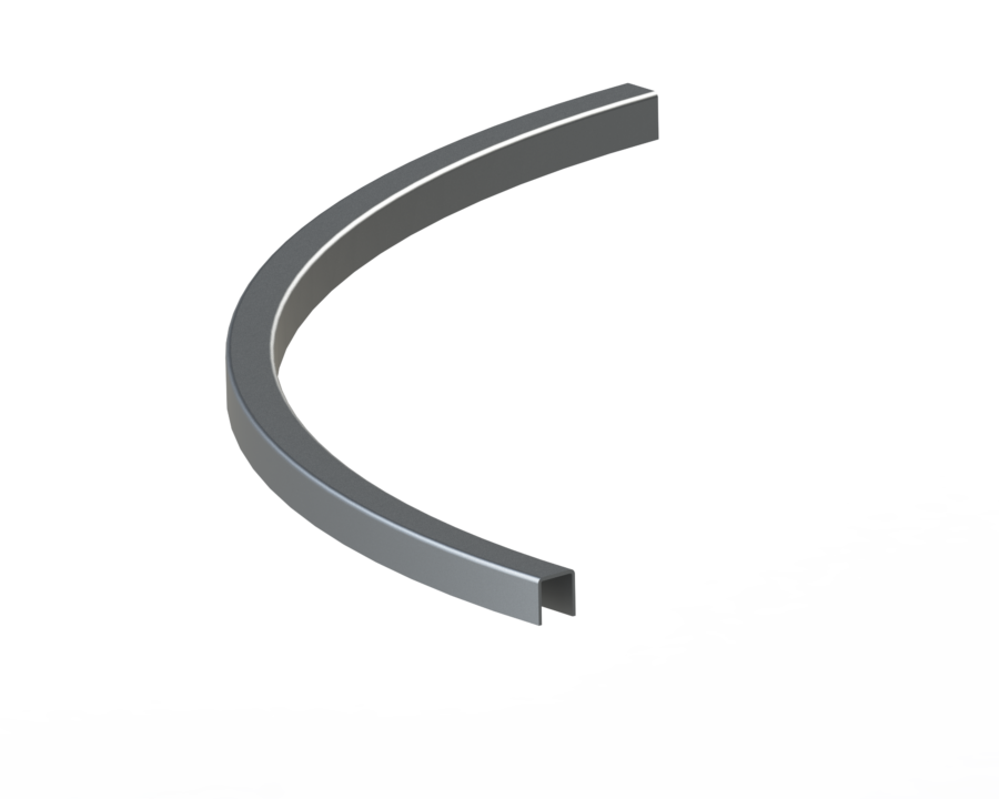 Bottom guide curve AOK-25x25 90° R=600 mm - Helaform